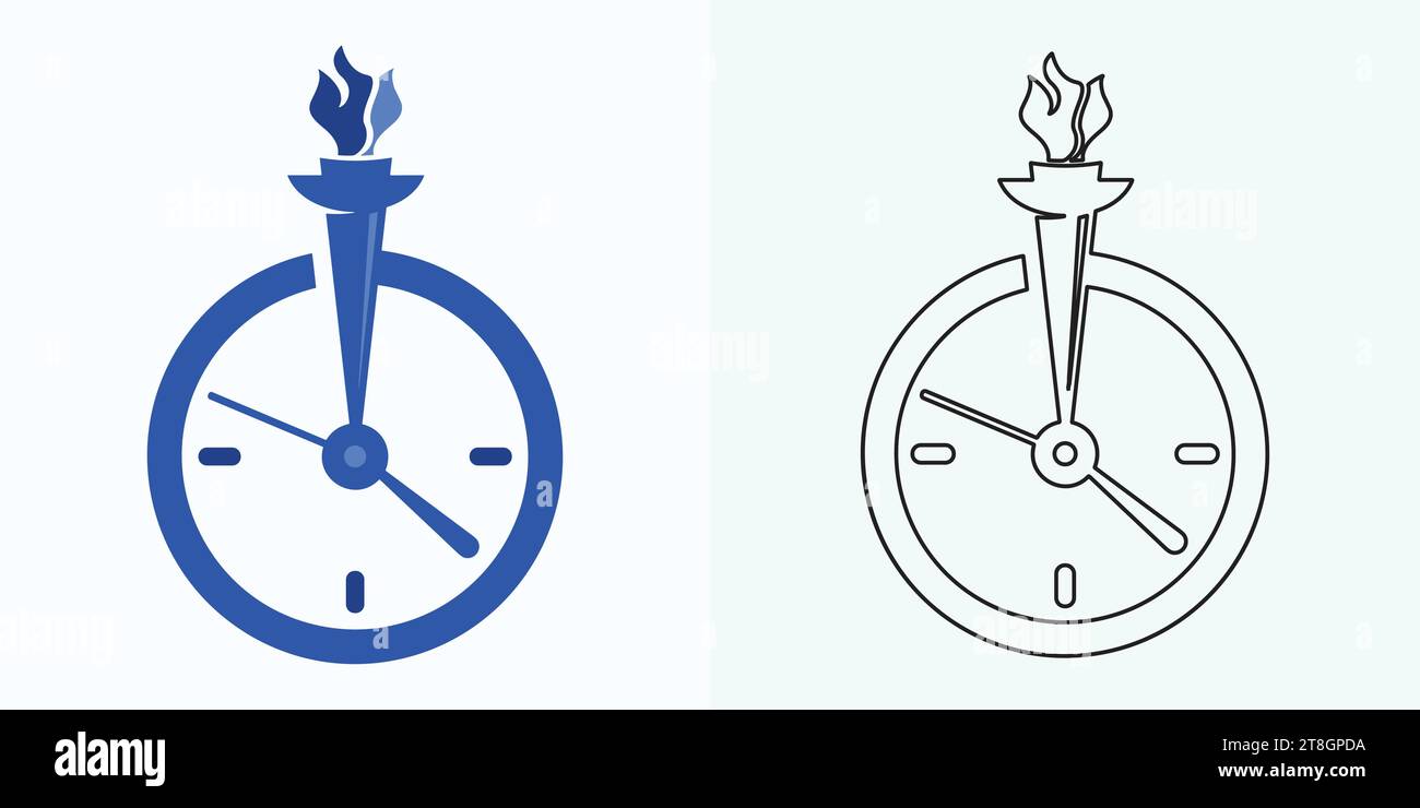 Time And Clock Set Of Linear Icons Time Management Timer Speed