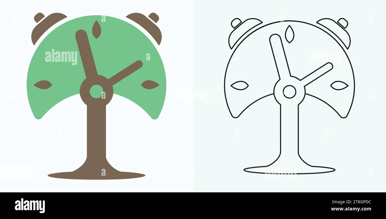 new style Analog clock flat vector icon. Symbol of time management ...