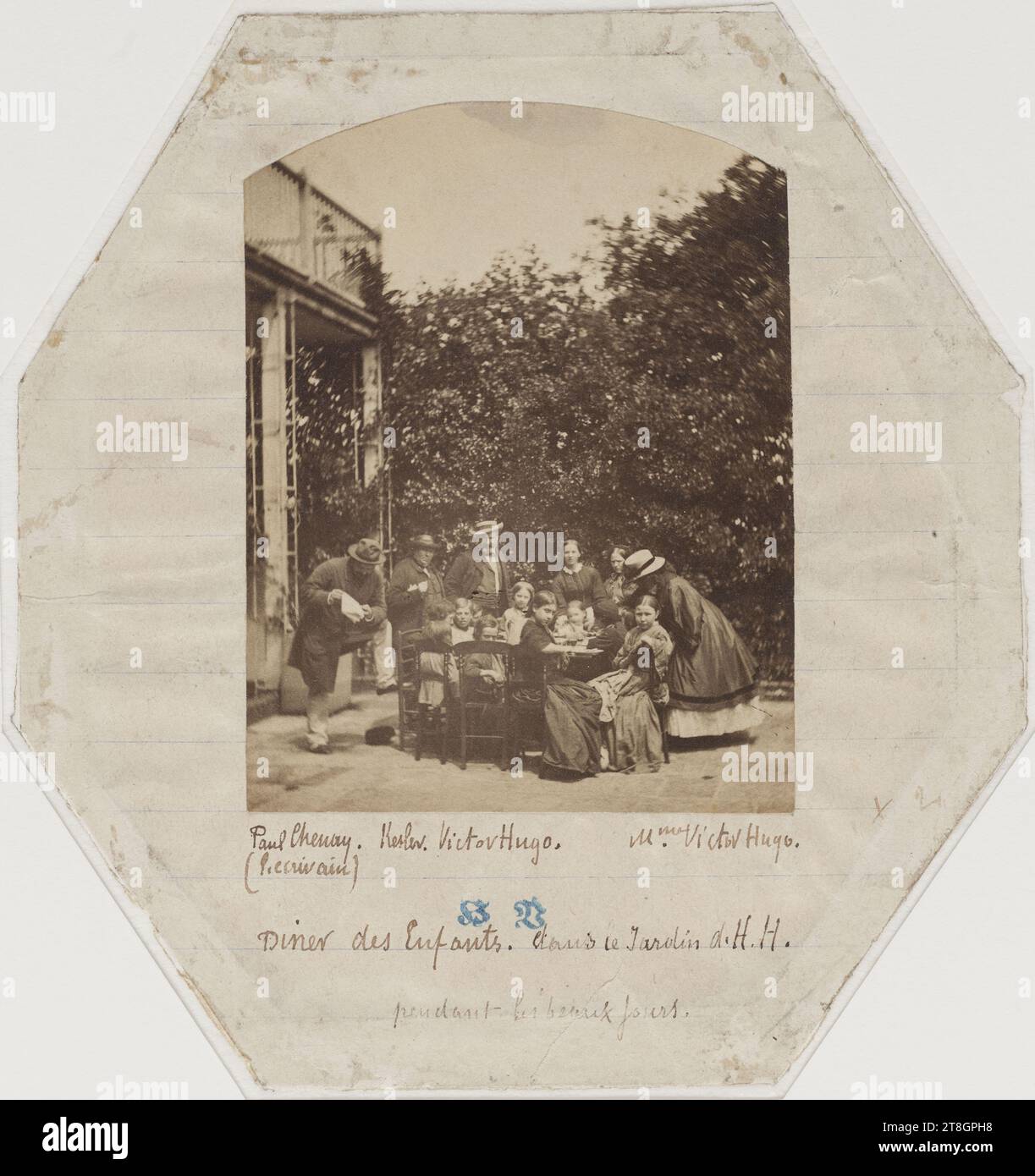 Dinner of the poor children, Victor Hugo and friends in the garden of ...