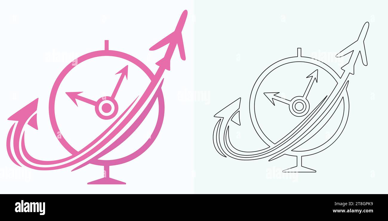 new style Analog clock flat vector icon. Symbol of time management ...