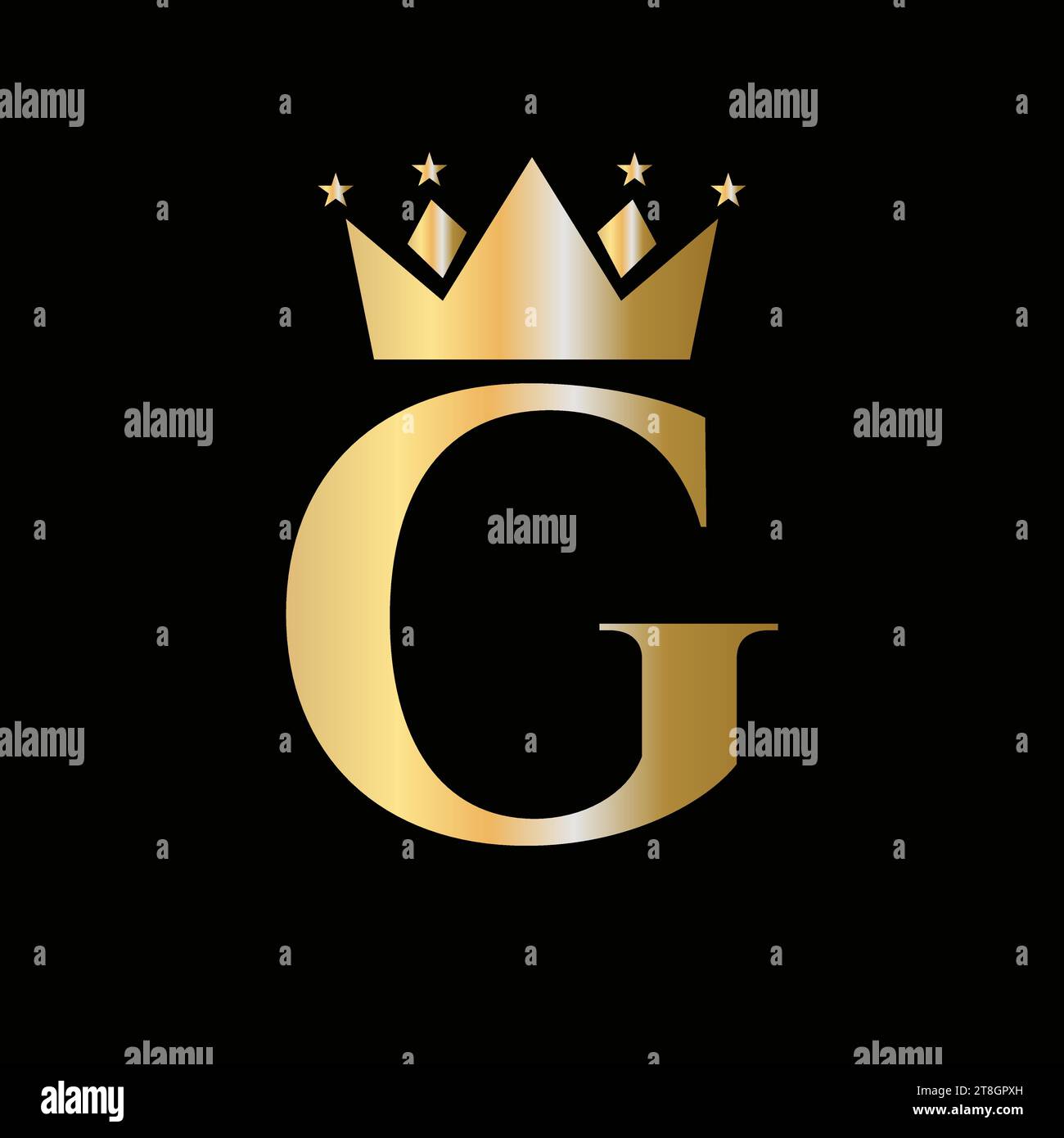 Crown Logo On Letter G with Star Icon. Crown Symbol Template Stock ...