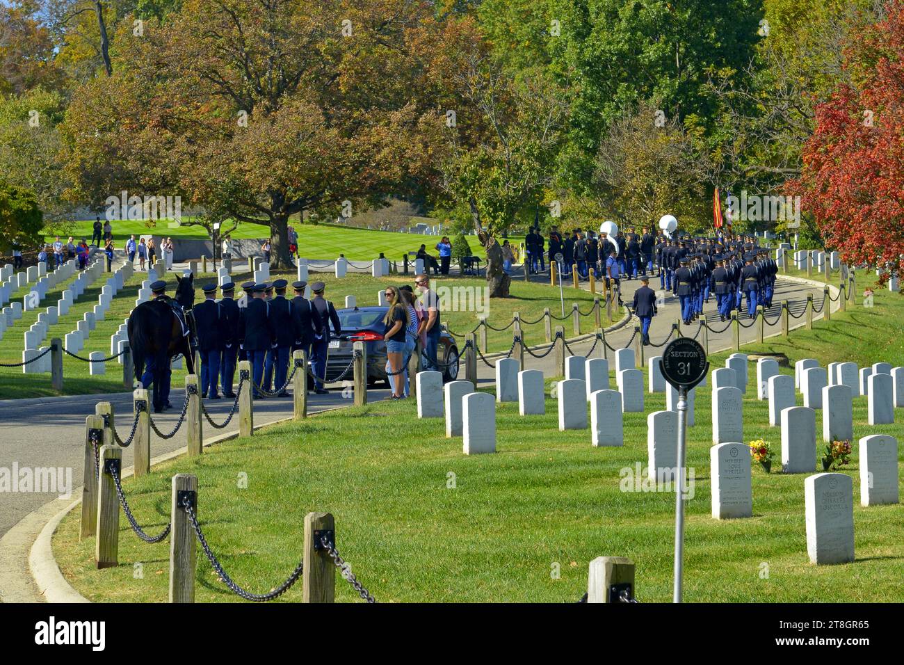 Funeral of a fallen hero at the Arlington National Cemetery in Virginia ...