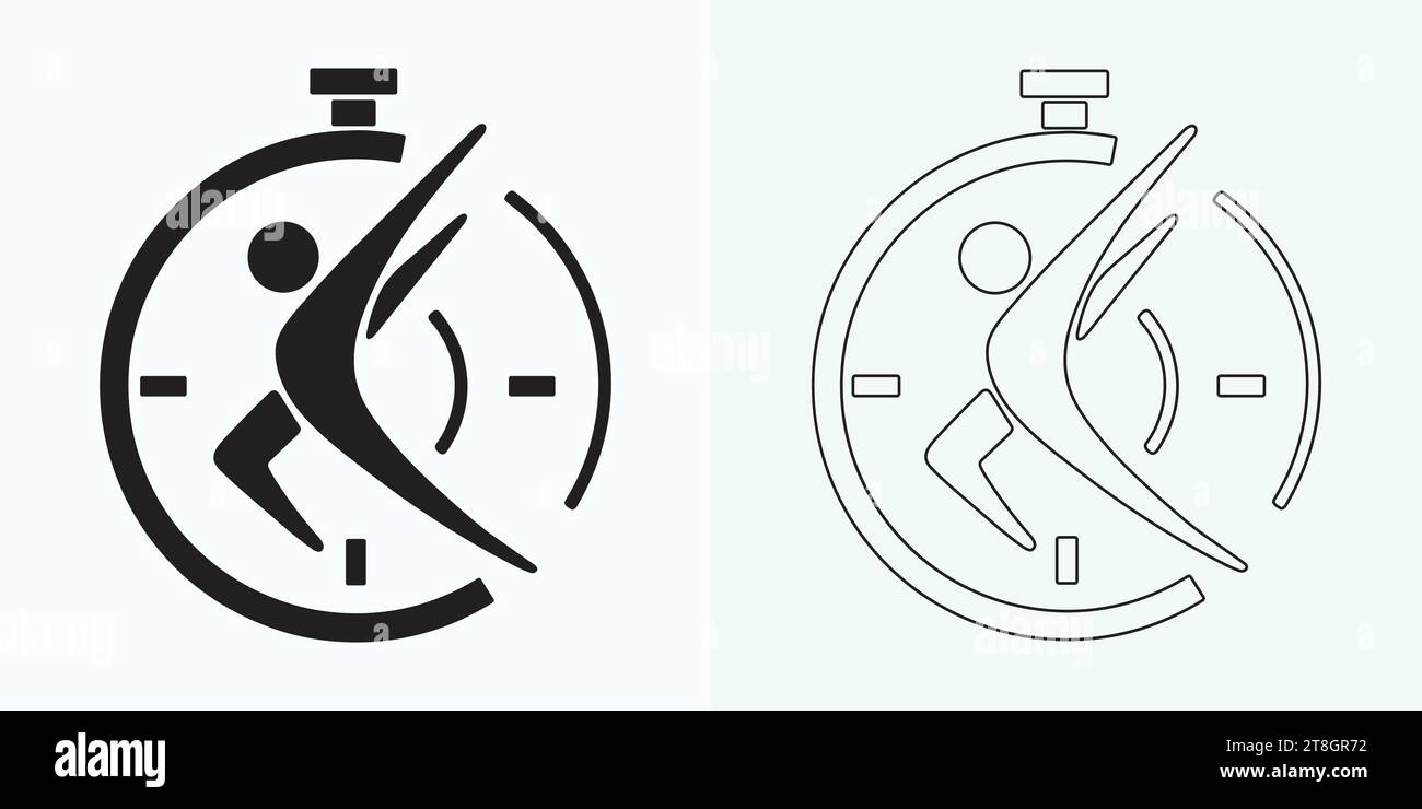 Time And Clock Set Of Linear Icons Time Management Timer Speed Alarm Restore Time