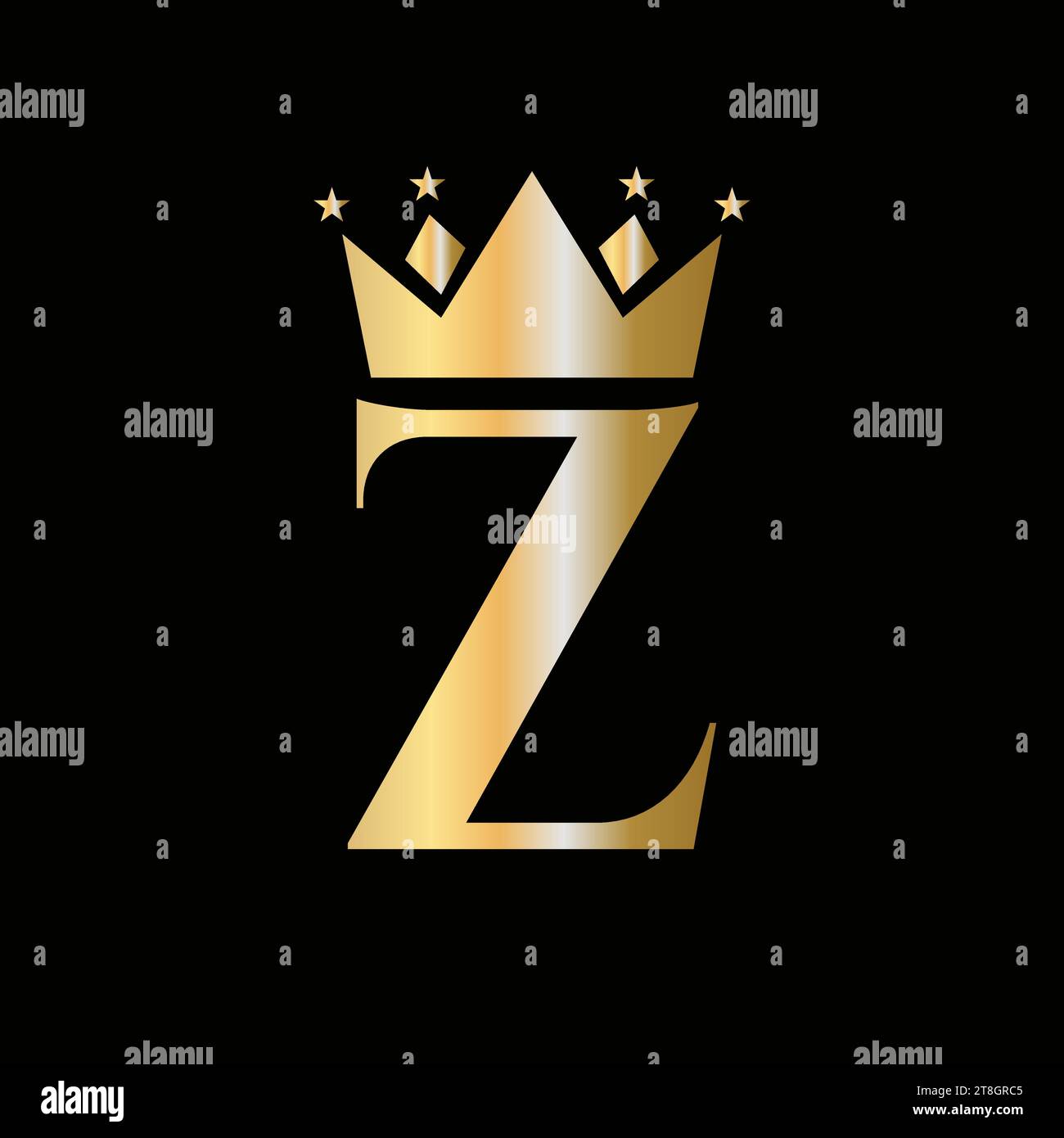 Crown Logo On Letter Z with Star Icon. Crown Symbol Template Stock ...