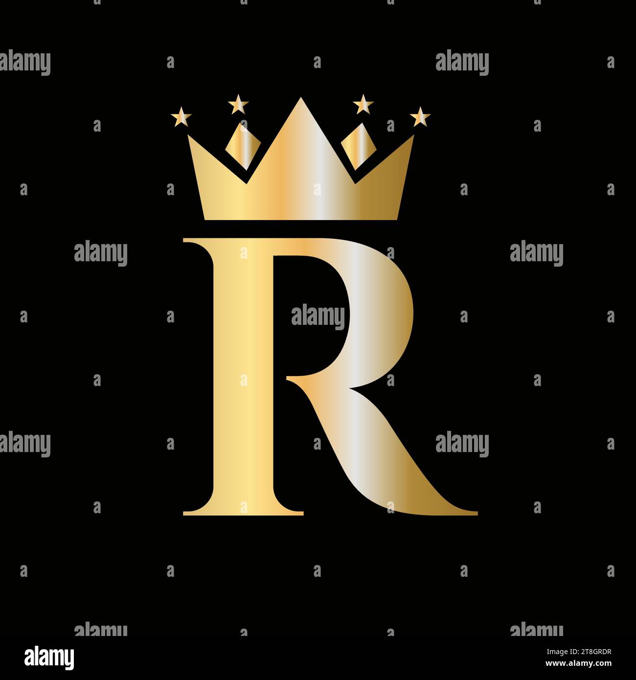 Crown Logo On Letter R with Star Icon. Crown Symbol Template Stock ...