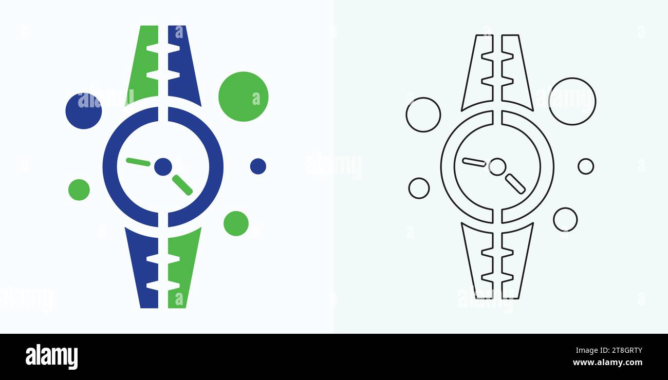 new style Analog clock flat vector icon. Symbol of time management ...