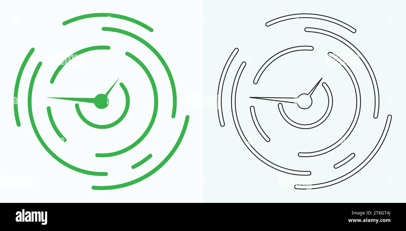 new style Analog clock flat vector icon. Symbol of time management ...