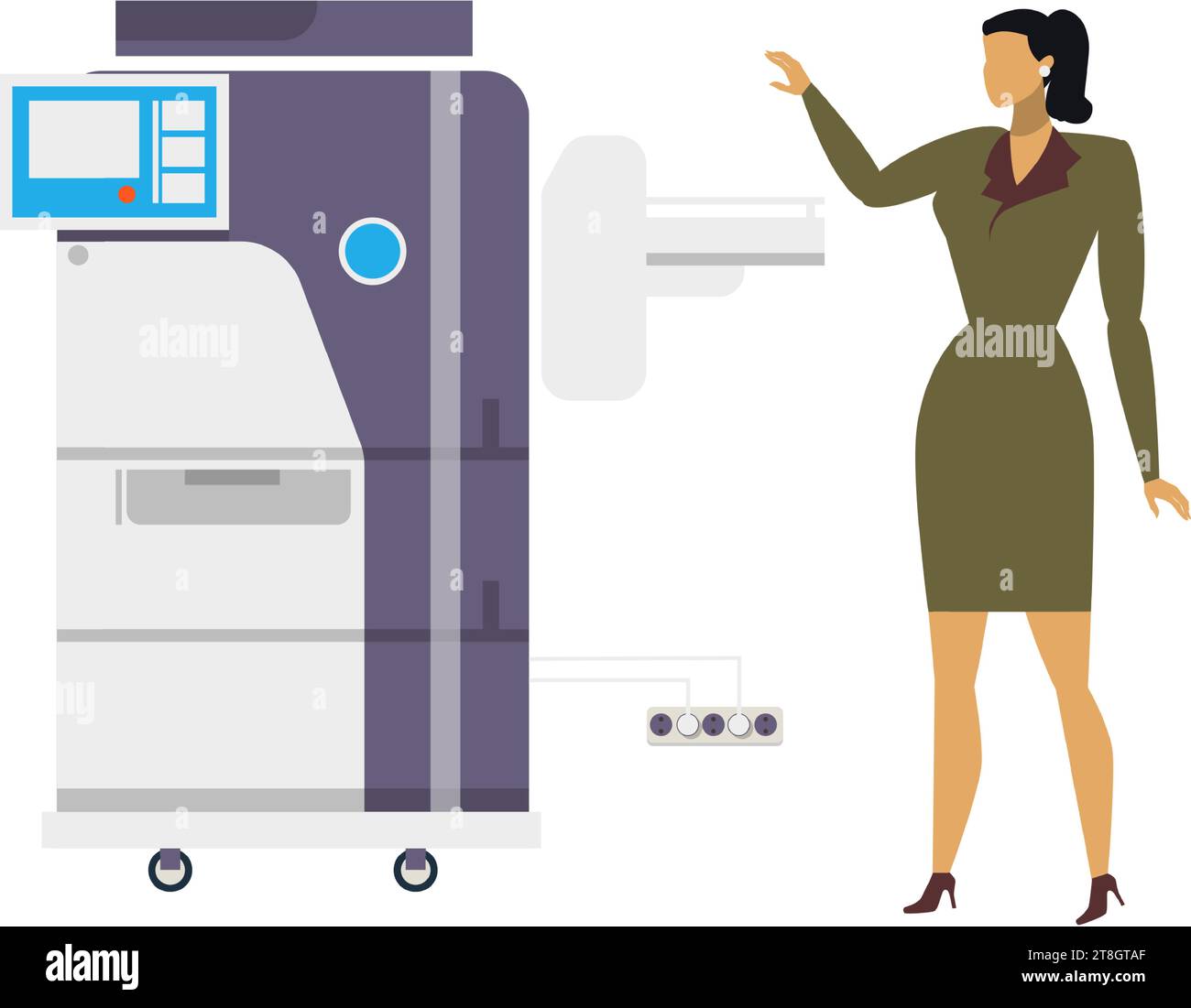 Vector woman office worker using copy machine Stock Vector Image & Art ...