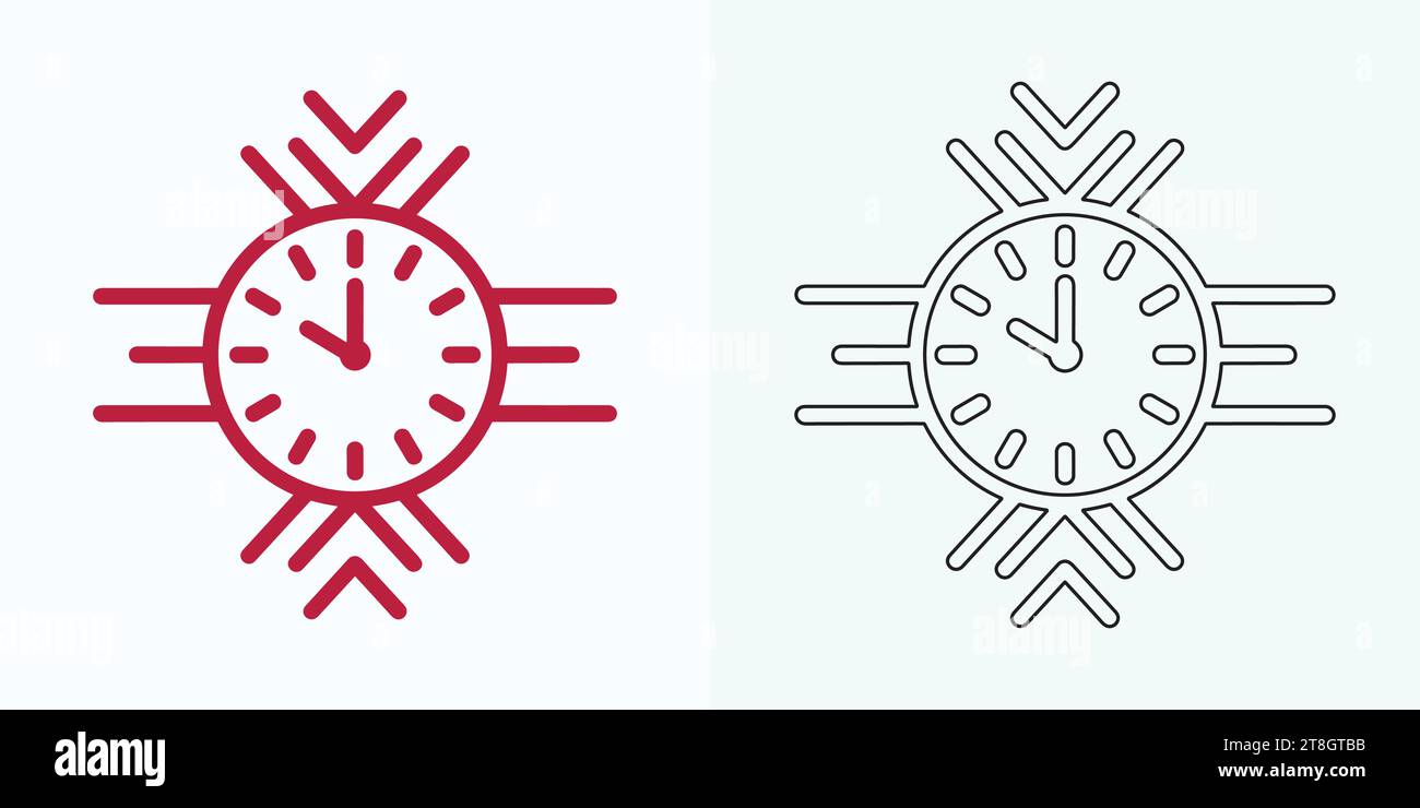 Time And Clock Set Of Linear Icons Time Management Timer Speed Alarm Restore Time