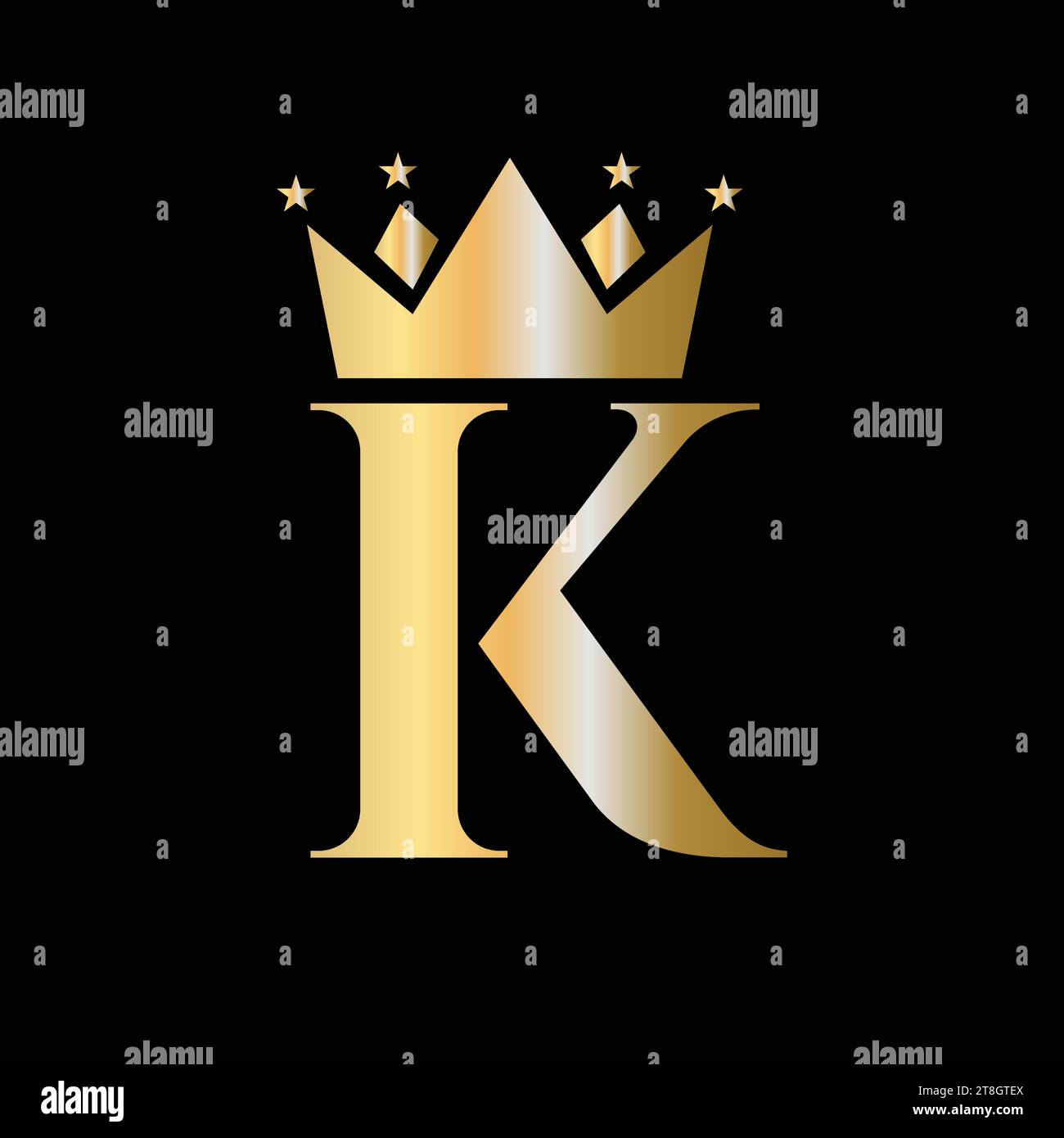 Crown Logo On Letter K with Star Icon. Crown Symbol Template Stock ...