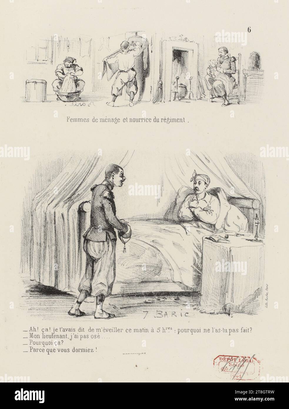 Maids and nurse of the regiment, Baric, Jules-Jean-Antoine, Draftsman ...