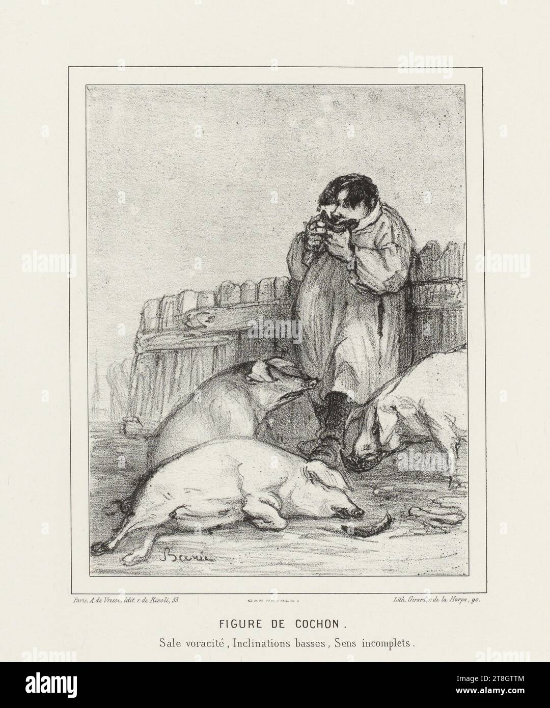FIGURE OF PIG, Baric, Jules-Jean-Antoine, Draftsman-lithographer ...