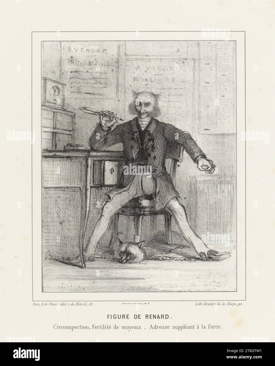FOX FIGURE, Baric, Jules-Jean-Antoine, Draftsman-Lithographer, Girard ...
