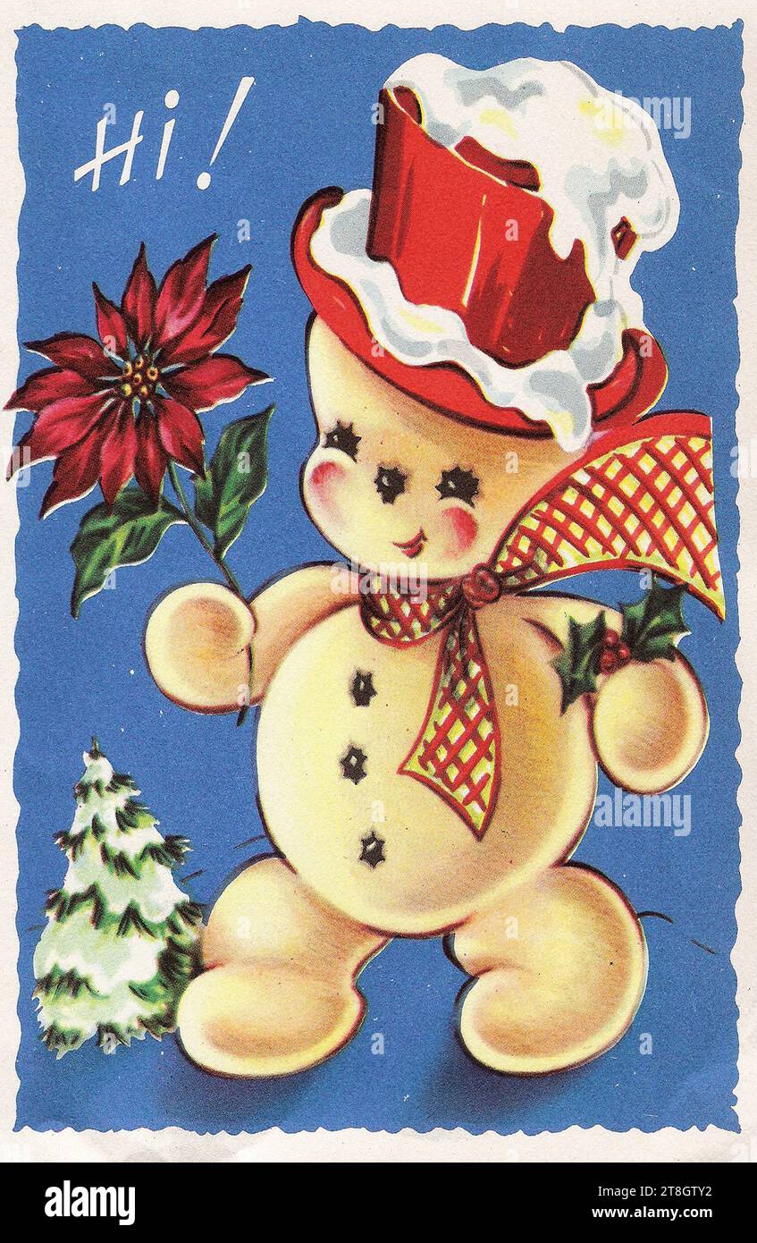 Vintage Christmas, winter illustrations of snowmen (and usally the ...