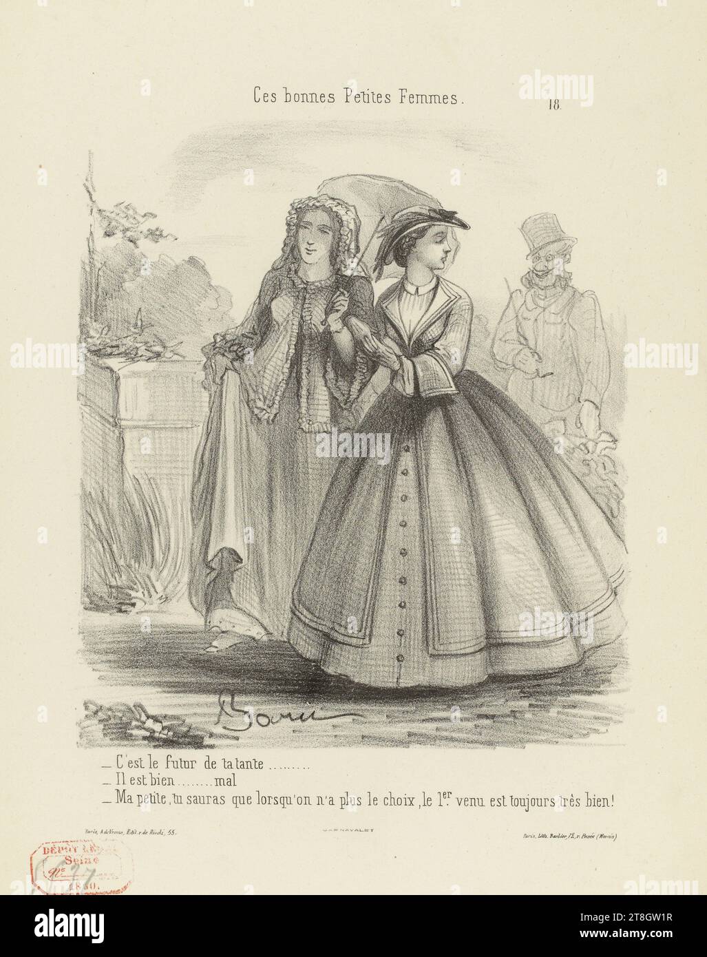 The first comer..., Baric, Jules-Jean-Antoine, Draftsman, Barber ...