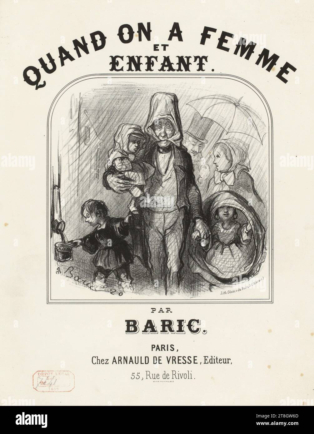 QUAND ON A FEMME ET ENFANT cover, Baric, Jules-Jean-Antoine, Draftsman ...