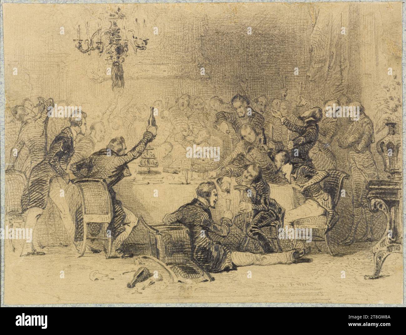 Le banquet, Baron, Henri-Charles-Antoine, Draughtsman, In 1838, 19th ...