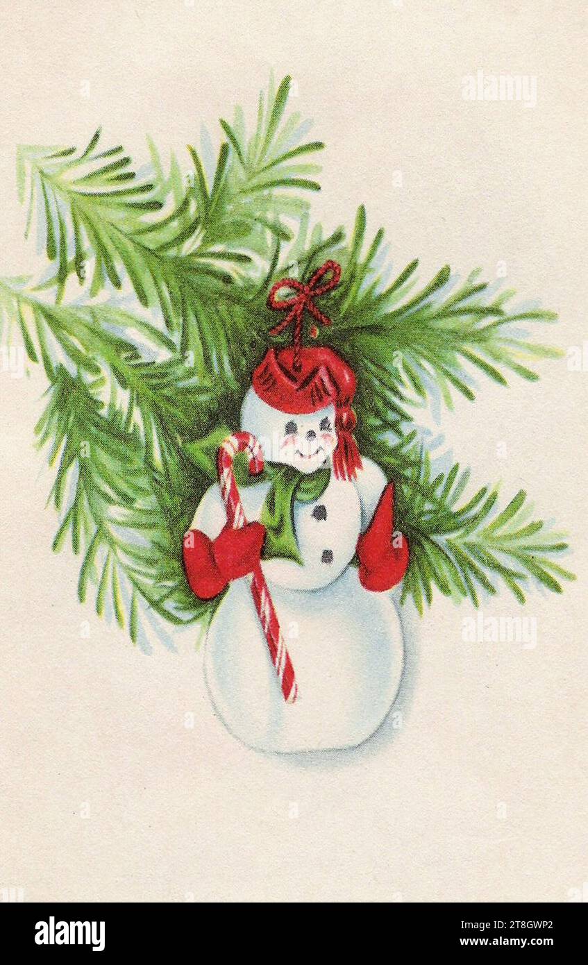 Vintage Christmas, winter illustrations of snowmen (and usally the ...