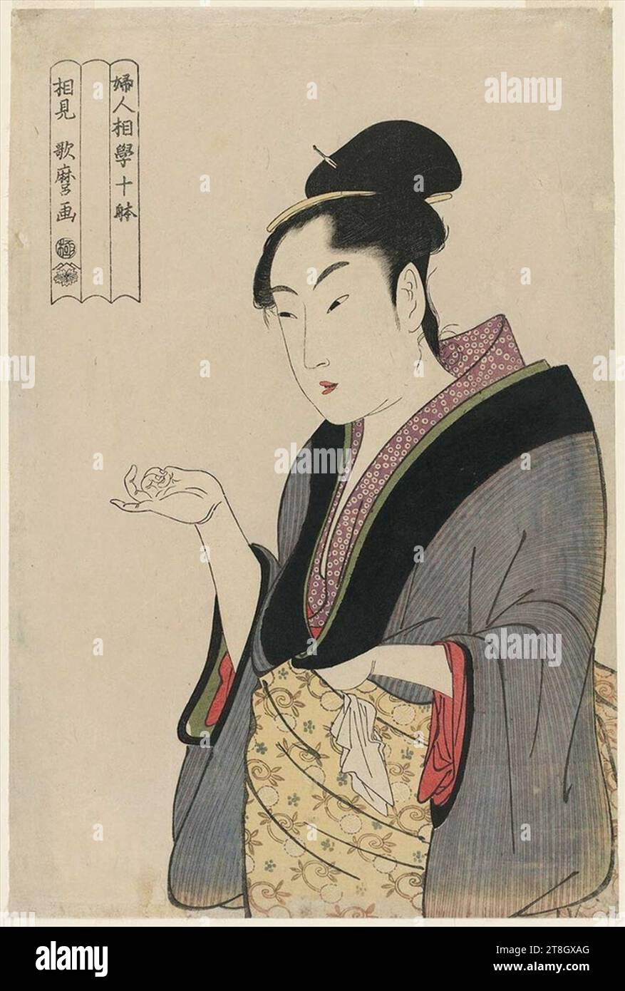 Utamaro (c. 1792–93) Yubi-ori Kazoeru Onna Stock Photo - Alamy