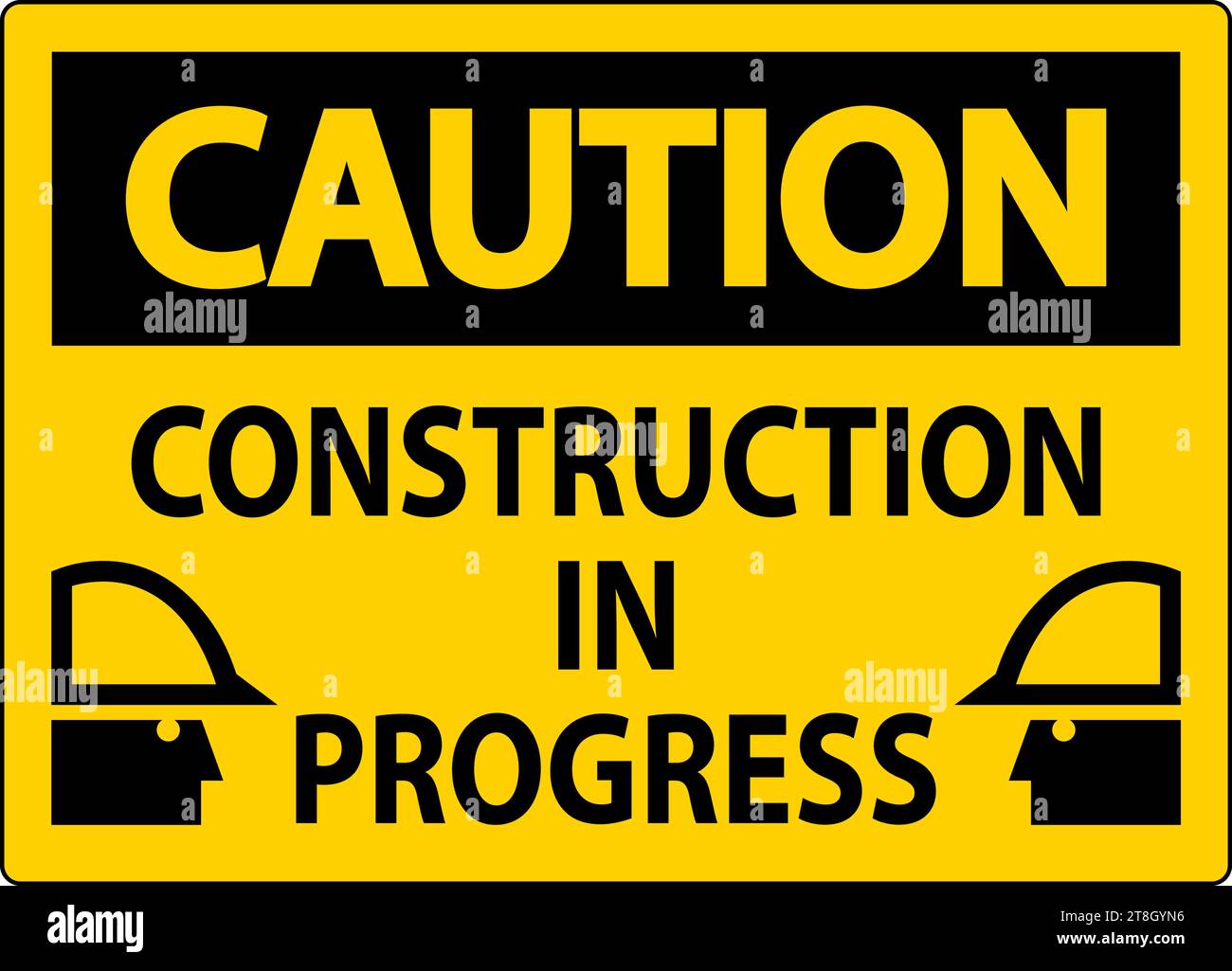Caution Sign Construction In Progress Stock Vector Image & Art - Alamy