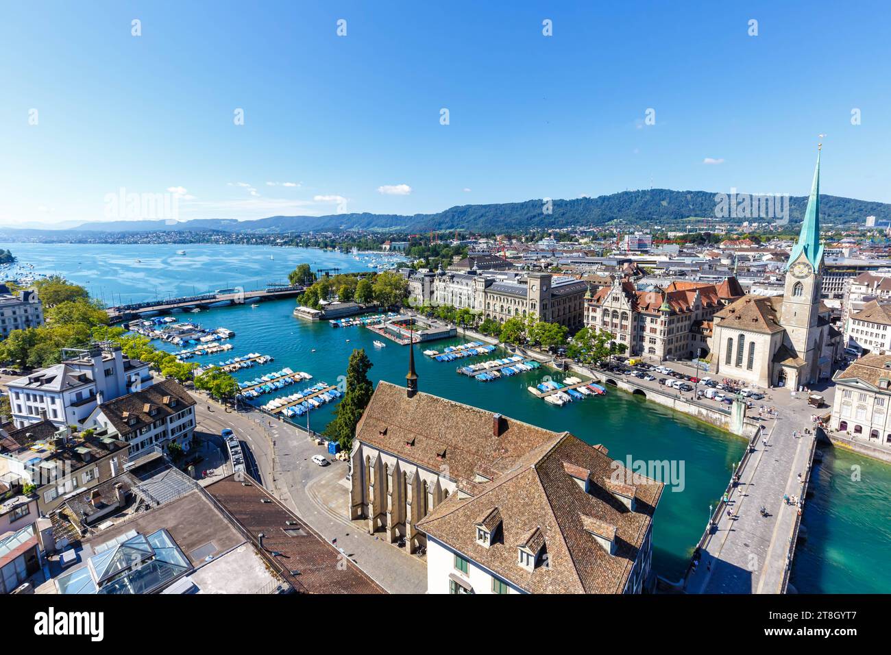 Zürich See Skyline von oben mit Zürichsee in der Schweiz Zürich ...