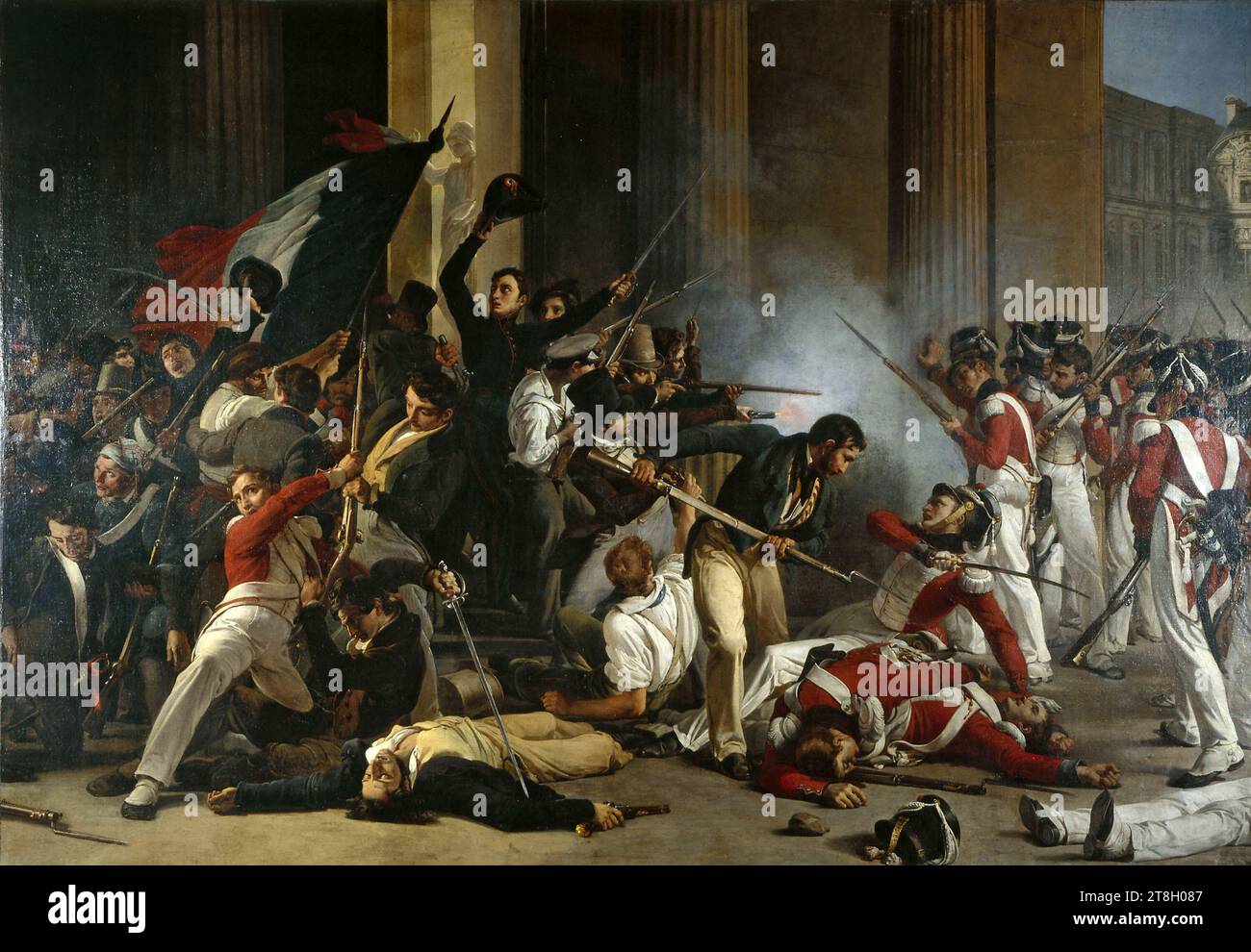 Capture of the Louvre, July 29, 1830; massacre of the Swiss Guards, Bezard, Jean-Louis, Painter ...