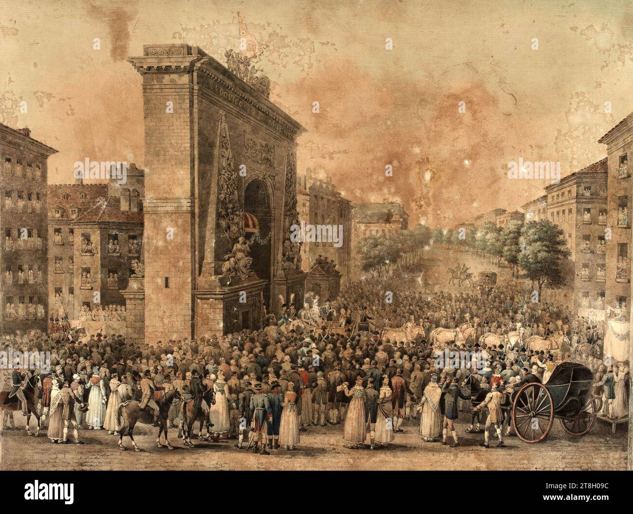 Entry of Louis XVIII into Paris by the Porte Saint-Denis on May 3, 1814 ...