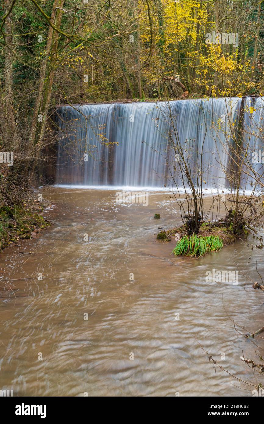 Long exposure waterfall creating a smooth water effect in Shropshire ...