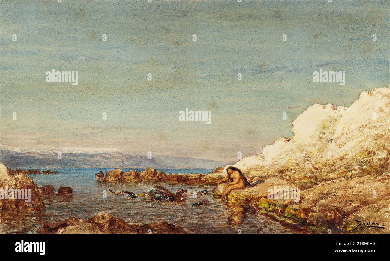 The rock of Antibes: the Crouton, Ziem, Félix, Painter, 2nd half 19th ...