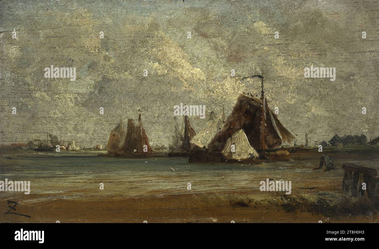 The fishing sloops, Ziem, Félix, Painter, Circa 1852, 3rd quarter of ...