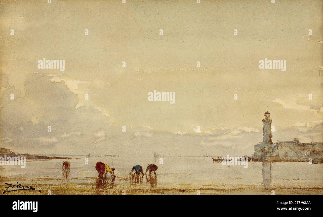 Shell fishers in Antibes, Ziem, Félix, Painter, 2nd half of the 19th ...