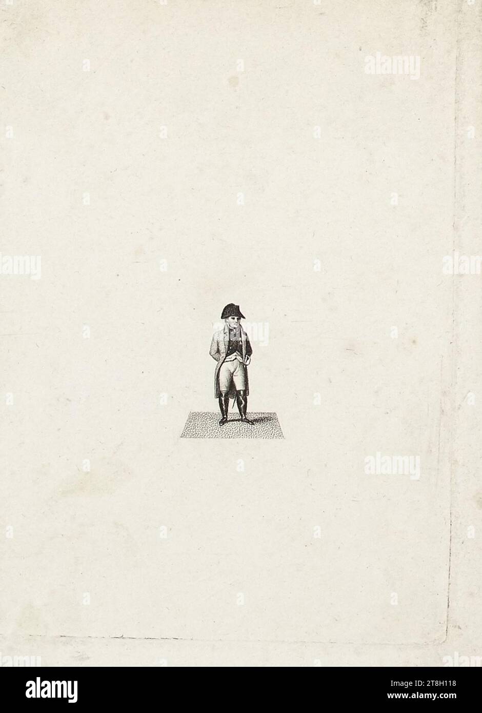 Napoleon standing, in frock coat, hands behind his back, Engraver ...