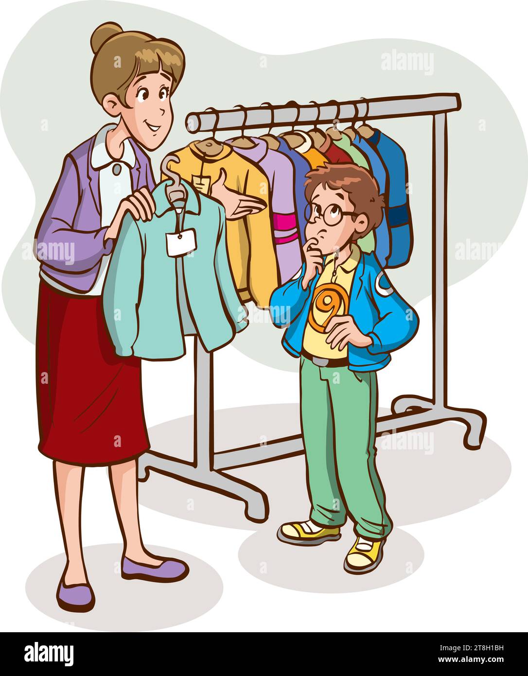 shopping kids and family cartoon vector illustration Stock Vector Image ...