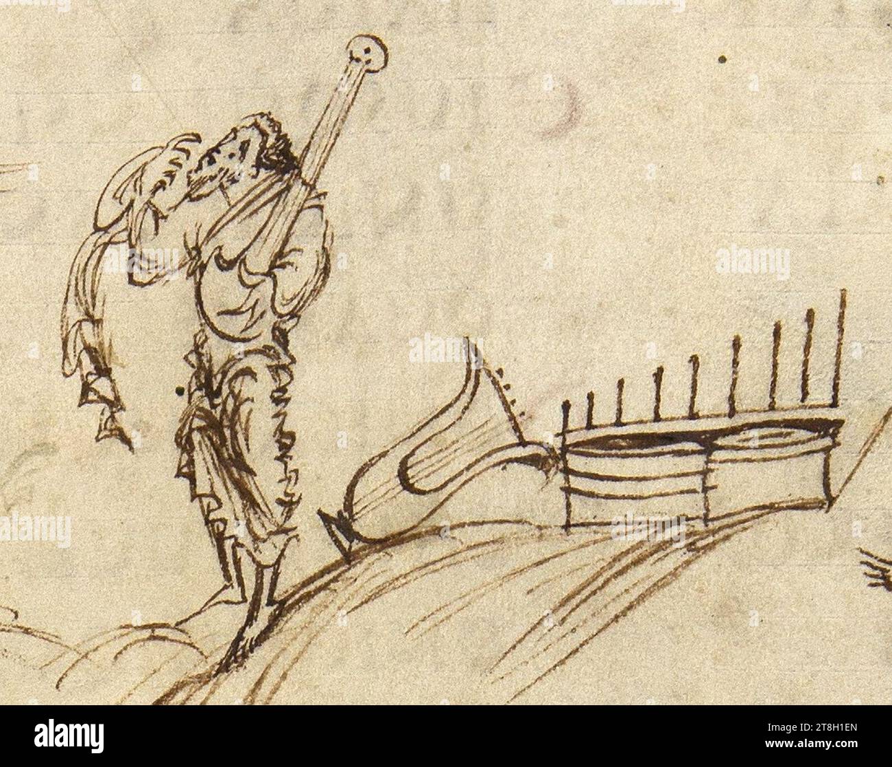 Utrechts-Psalter PSALM-70 cithara and harp intruments of psaltery Stock ...