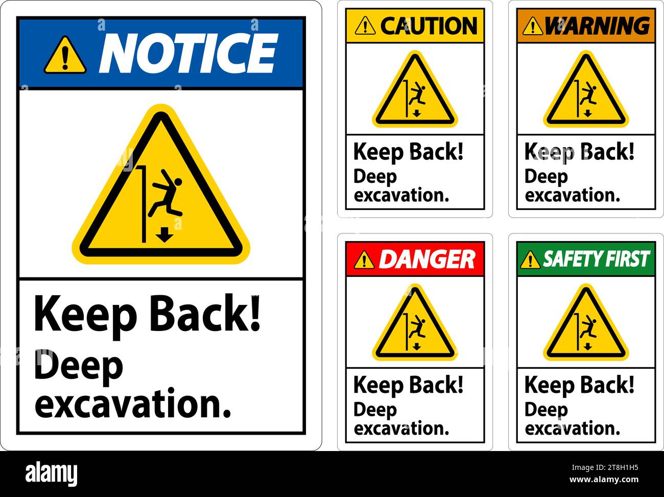 Danger Sign Keep Back Deep Excavation Stock Vector Image & Art - Alamy