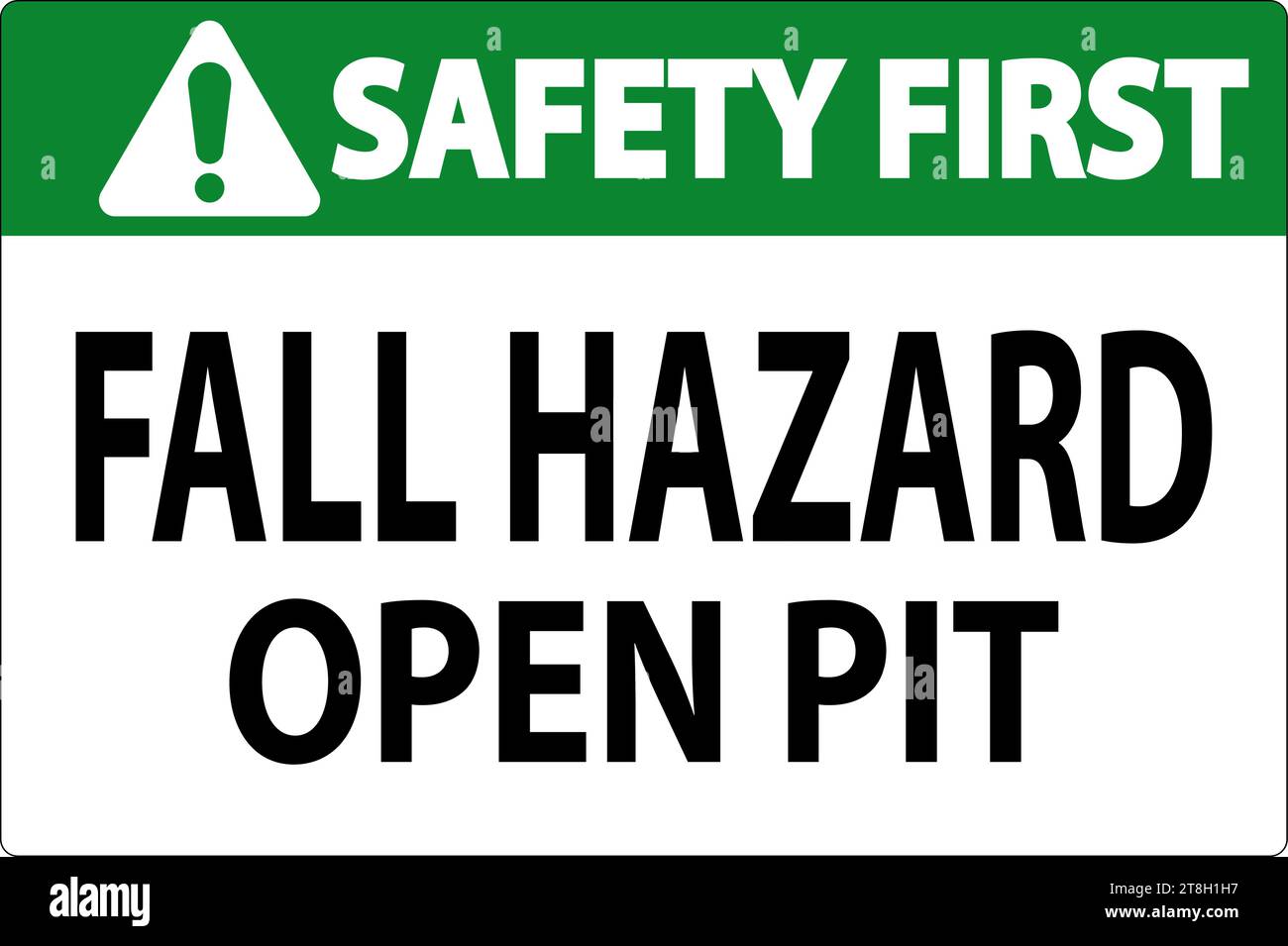 Safety First Sign Fall Hazard - Open Pit Stock Vector Image & Art - Alamy