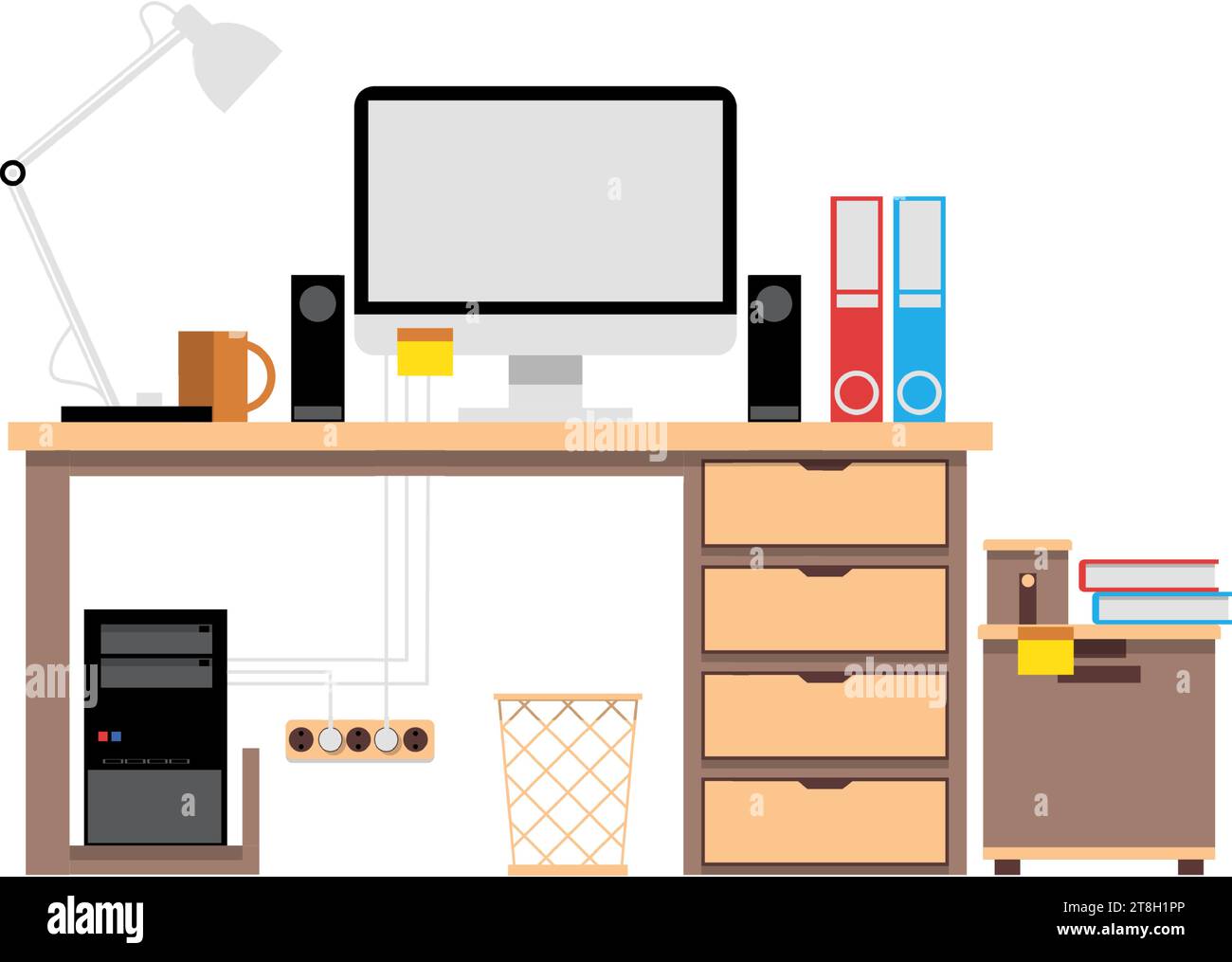 Vacant office desk Stock Vector Images - Alamy