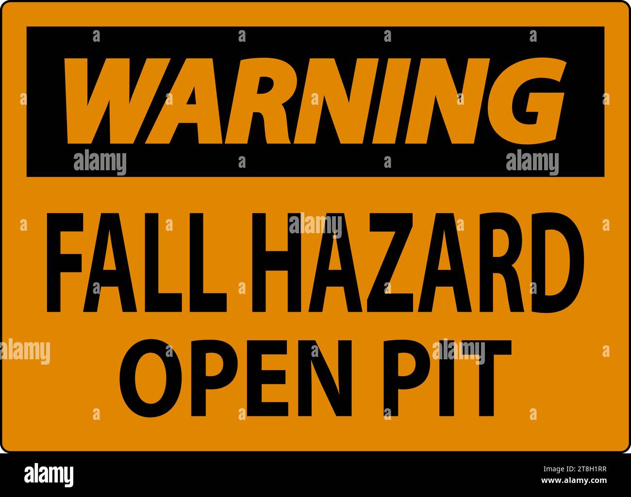 Warning Sign Fall Hazard - Open Pit Stock Vector Image & Art - Alamy