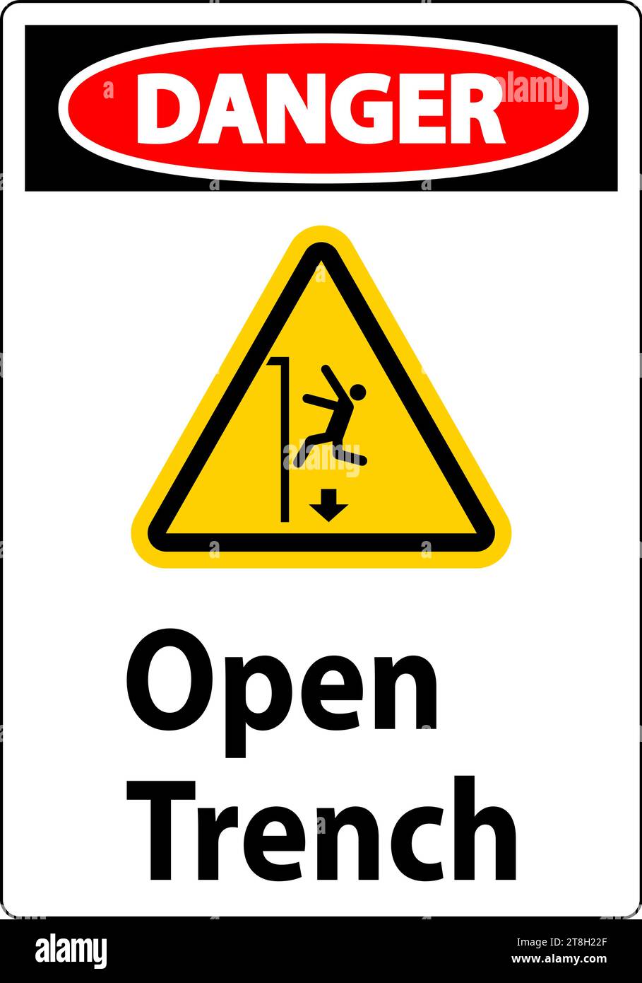 Danger Sign Open Trench Stock Vector Image & Art - Alamy