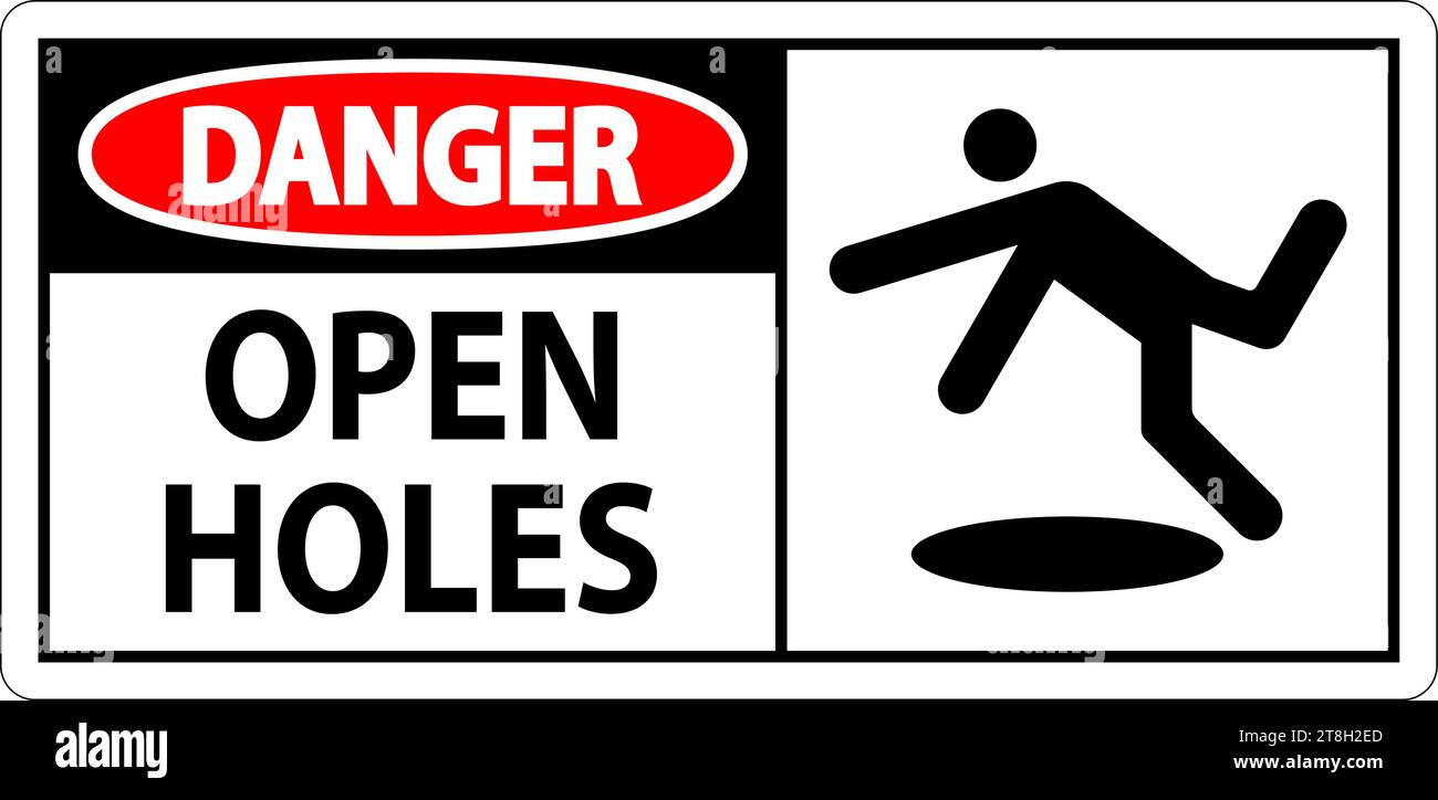 Danger Sign Open Holes Stock Vector Image & Art - Alamy