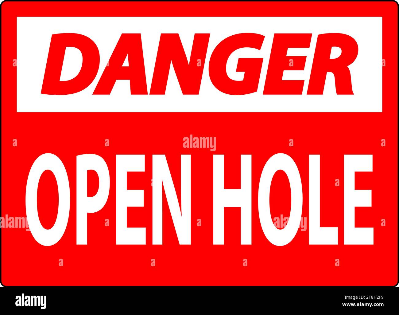Danger Sign Open Holes Stock Vector Image & Art - Alamy