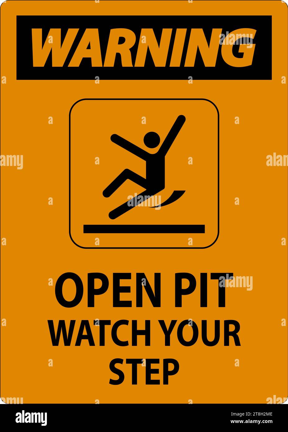 Warning Sign Open Pit, Watch Your Step Stock Vector Image & Art - Alamy