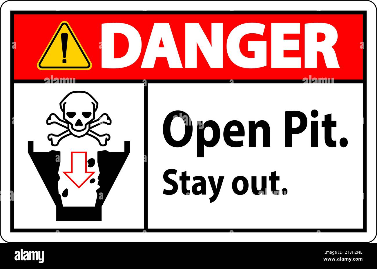 Danger Sign Open Pit, Stay Out Stock Vector Image & Art - Alamy