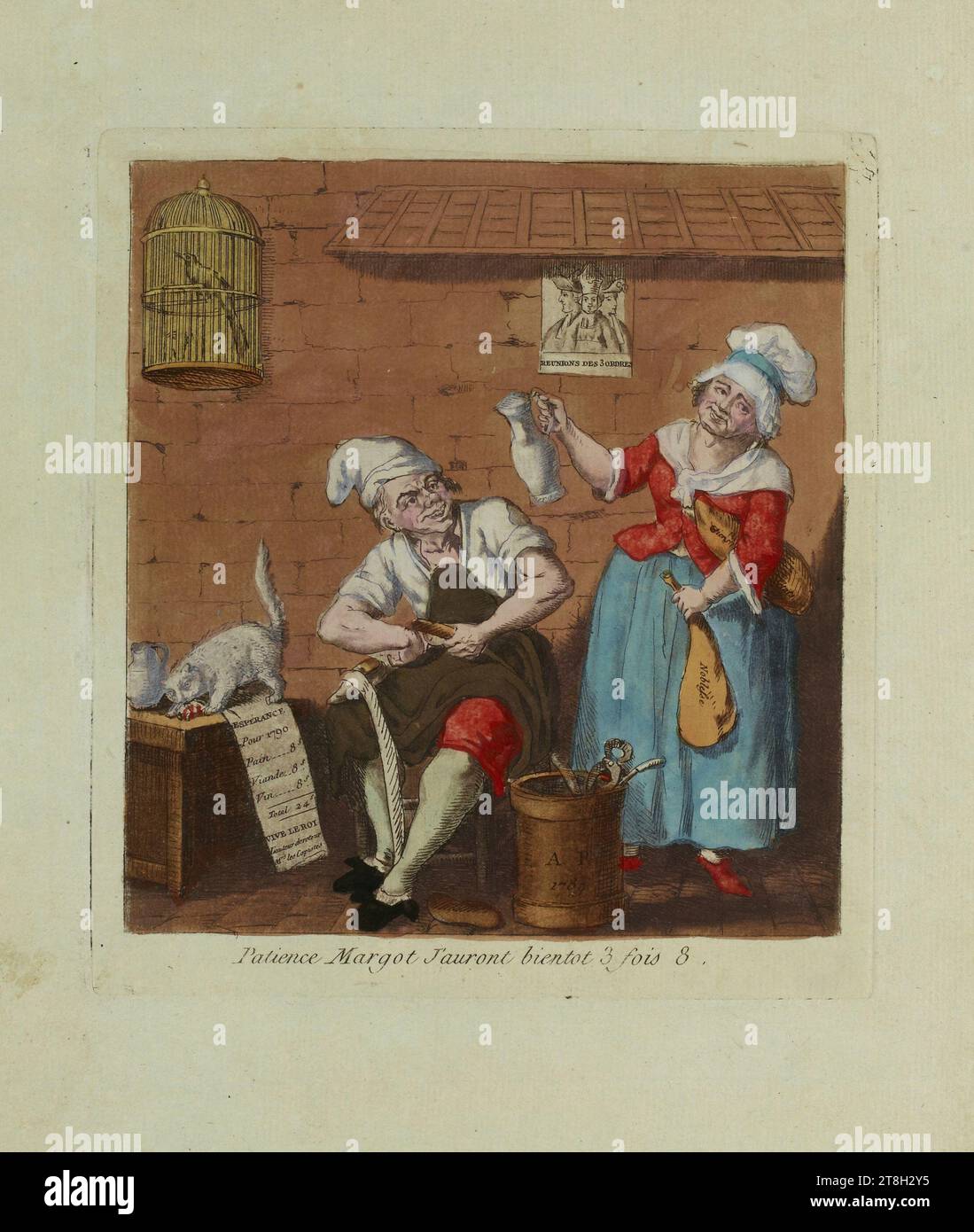 Patience Margot J'auront bientot 3 fois 8, Anonyme, Graveur, Vers 1789 ...