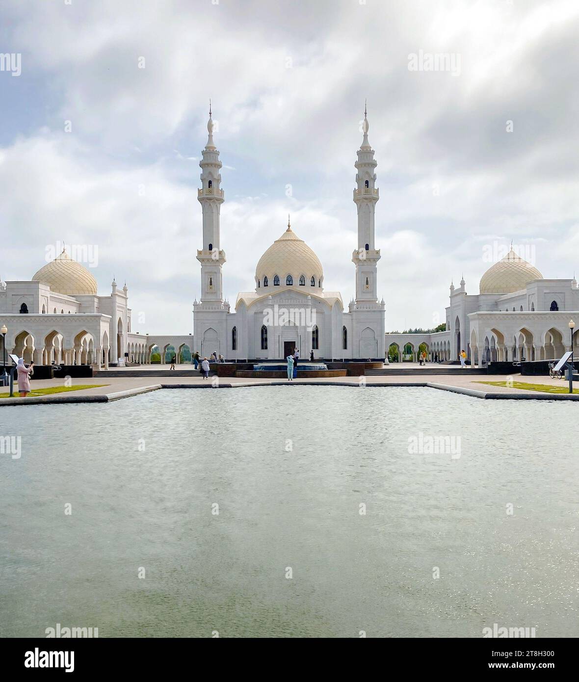 Russia, Bolgar - 5.1.2020: The White Mosque, modern mosque in Tatarstan ...
