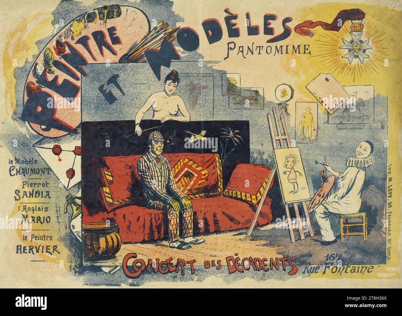 PAINTER, AND, MODELS, PANTOMIME, the Model, CHAUMONT, Pierrot, SAHDIA ...