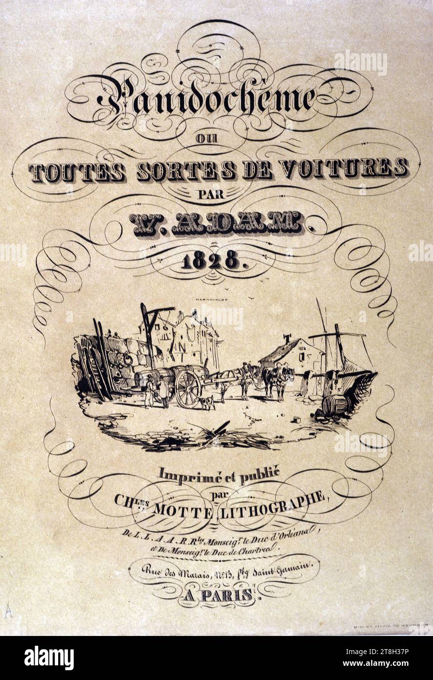 Panidochème or All Kinds of Cars by V. Adam 1828. Cover, Adam, Victor ...