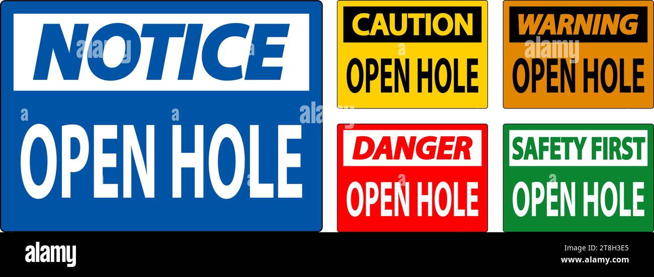 Danger Sign Open Holes Stock Vector Image & Art - Alamy