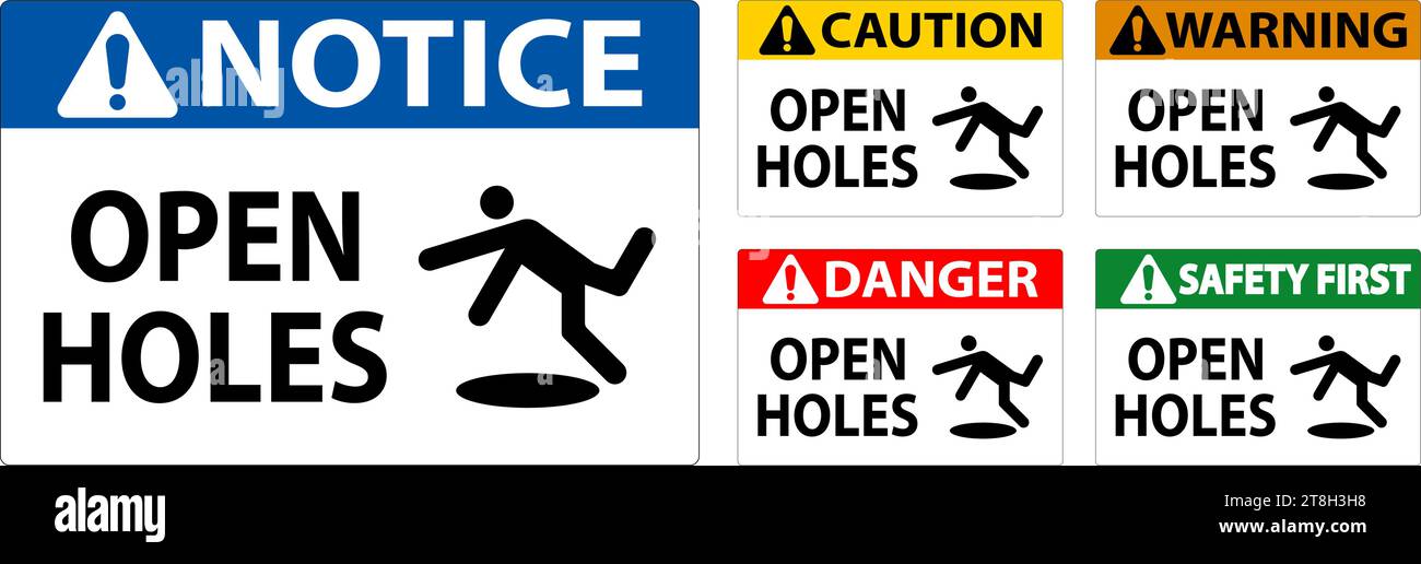 Danger Sign Open Holes Stock Vector Image & Art - Alamy