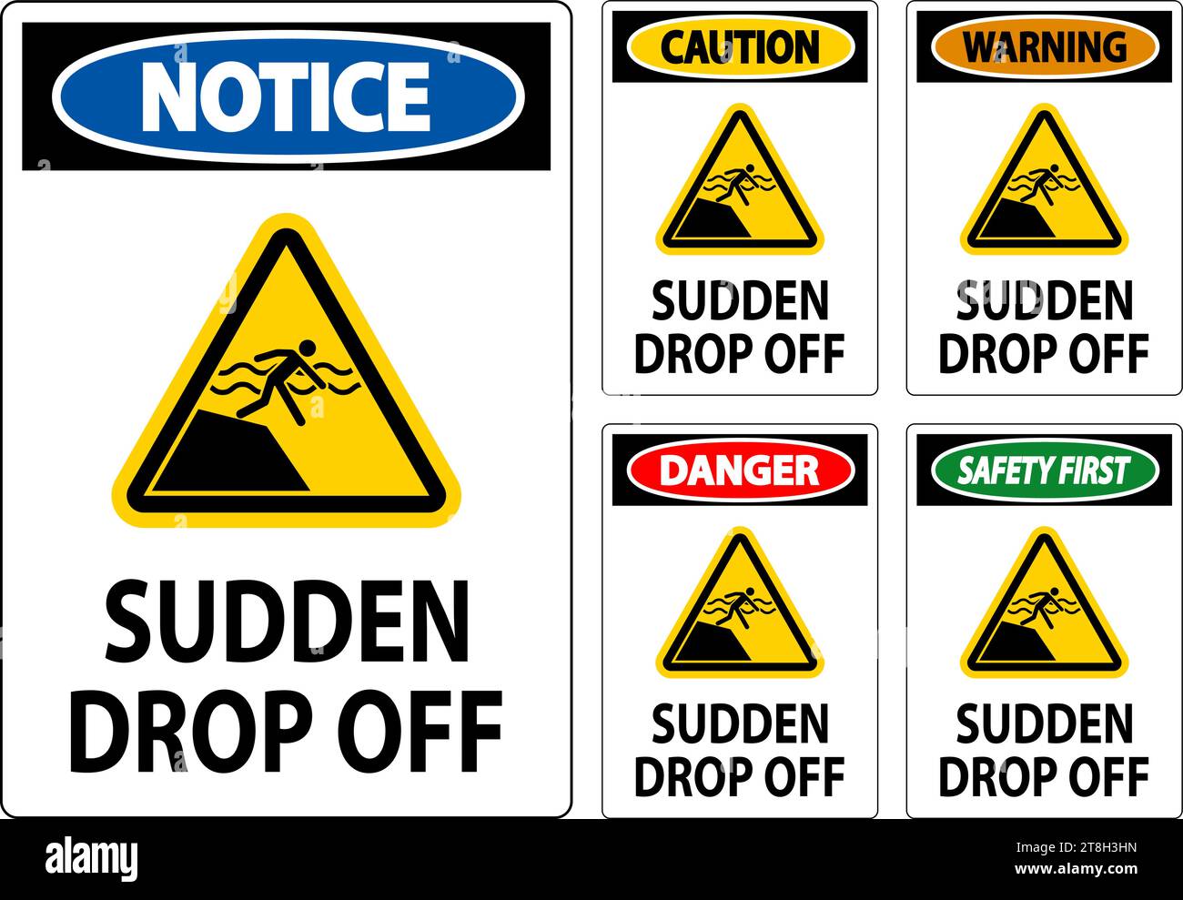 Danger Sign Sudden Drop Off Stock Vector Image & Art - Alamy